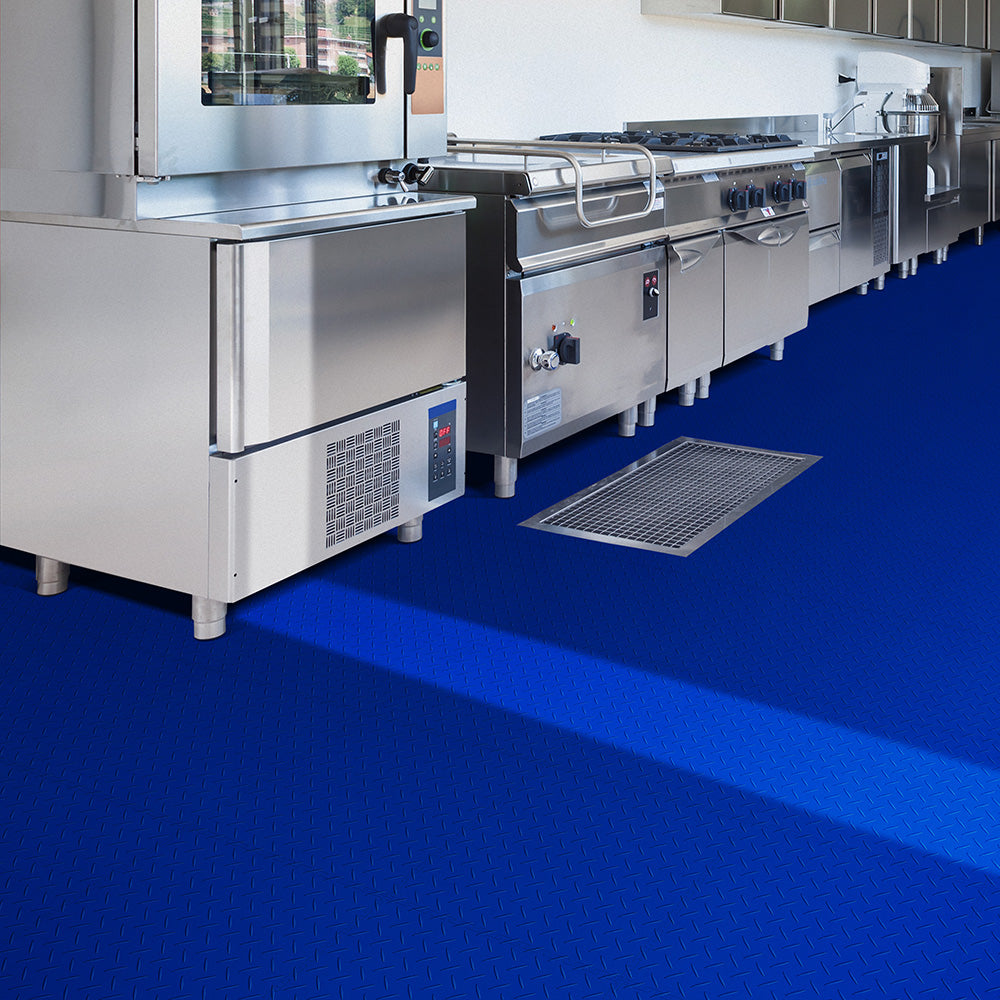 Blue Diamond Plate Vinyl Tile – All Your Flooring